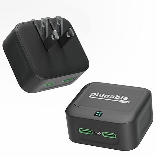 Plugable 40W Dual USB-C Wall Charger, Black (PS-40C2B) | Staples