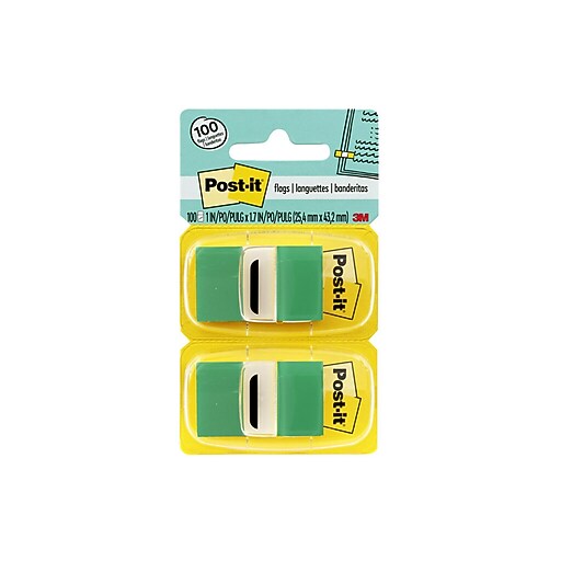 Post-it Flags Value Pack, 1", Green, 50 Flags/Pad, 12 Pads/Pack (680 ...