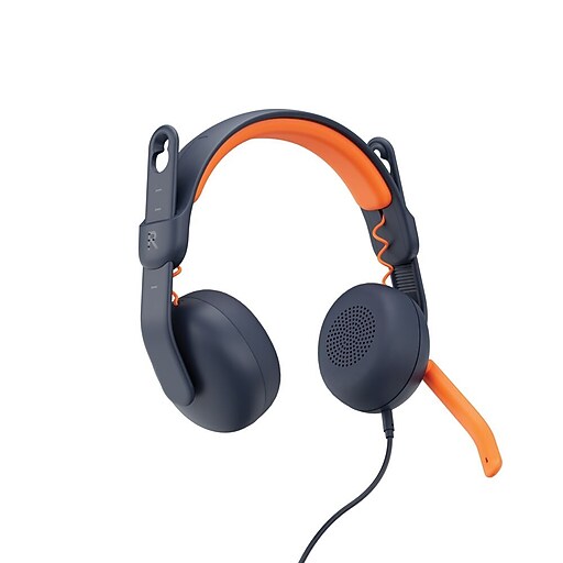 Logitech Zone Learn USB-A Stereo Computer Headset, Blue/Orange (981 ...