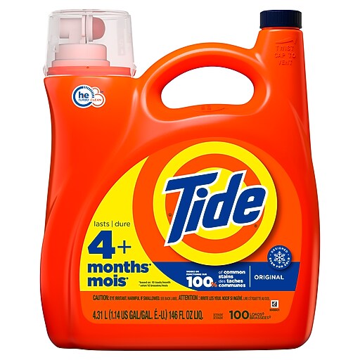 Tide HE Liquid Laundry Detergent, Original, 100 loads, 146 fl oz (60554 ...