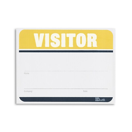 IDville Adhesive Fill in the Blank Visitor Labels, Yellow, 100/Pack ...