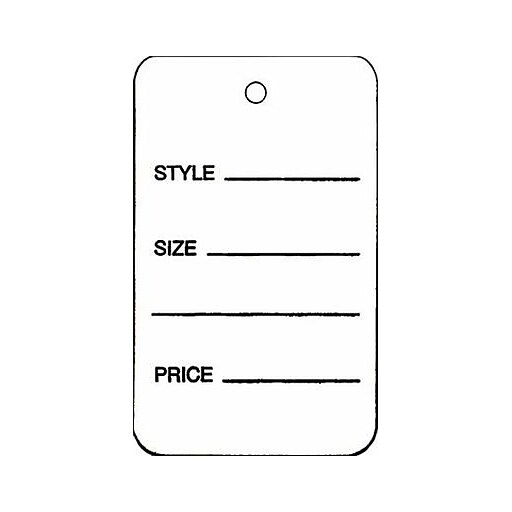 NAHANCO 1 3/4" x 2 7/8" Large Unstrung All Purpose Tag, White | Staples