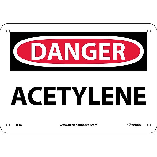 Aceytlene, 7X10, .040 Aluminum, Danger Sign | Staples