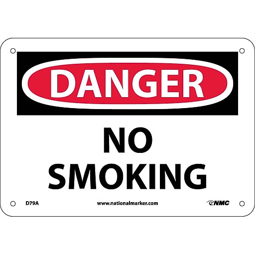 No Smoking, 7X10, .040 Aluminum, Danger Sign | Staples