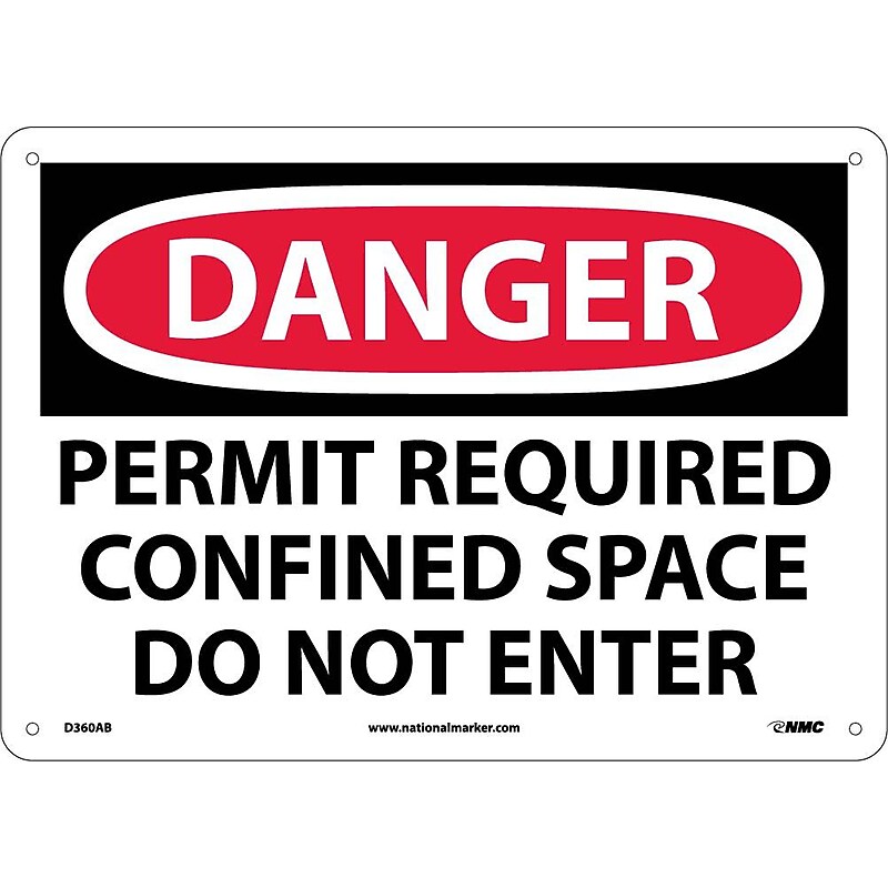 Permit Required Confined Space Do Not Enter, 10X14, .040 Aluminum ...