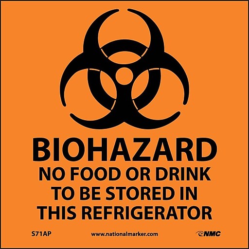 Biohazard No Food Or Drink . . .(Graphic); 4X4, Adhesive Vinyl, Labels ...