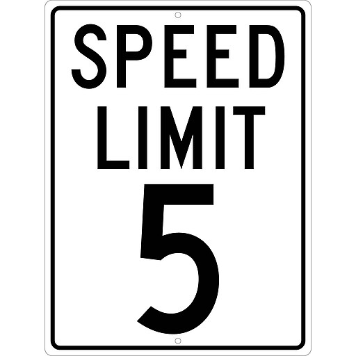 National Marker Reflective "Speed Limit 5" Speed Control Sign, 24" x 18 ...