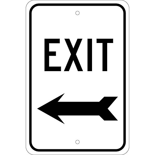 National Marker Reflective "Exit Left" Regulatory Traffic Sign, 18" x ...