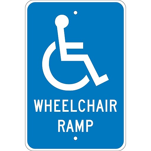 National Marker Reflective "Wheelchair Ramp" Parking Sign, 18" x 12 ...