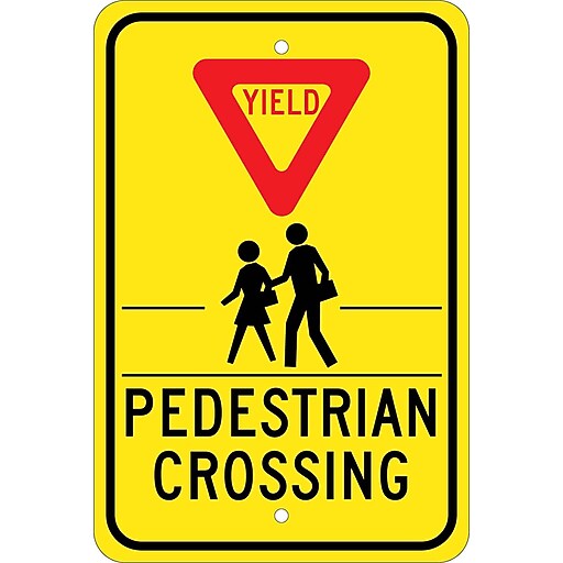 National Marker Reflective "Yield - Pedestrian Crosswalk" Pedestrian ...