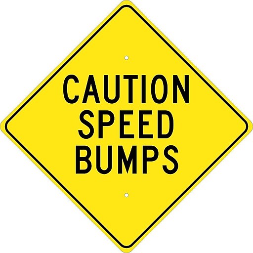 National Marker Reflective "Caution Speed Bumps" Warning Traffic ...