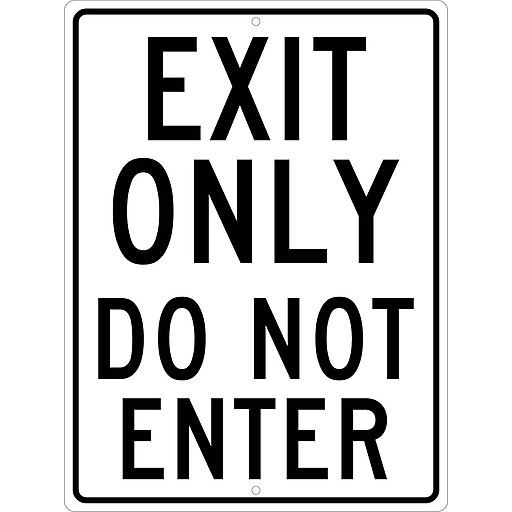 National Marker Reflective "Exit Only Do Not Enter" Regulatory Traffic ...