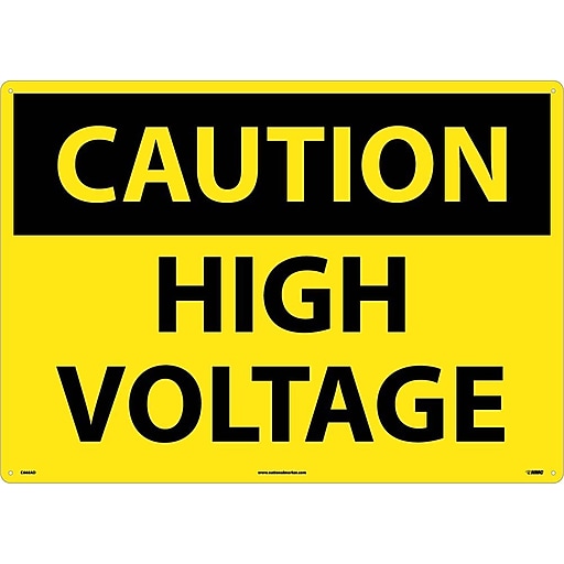 Caution, High Voltage, 20X28, .040 Aluminum, Caution Sign | Staples Caution, High Voltage, 20X28, .040 Aluminum, Caution Sign | Staples