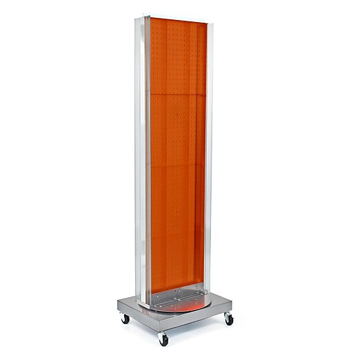 Azar Displays 16" x 60" Pegboard Floor Stand Revolving Base Orange ...