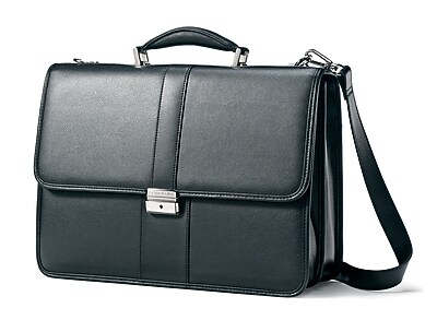 Samsonite Leather Business Laptop Briefcase, Black (43120-1041 ...