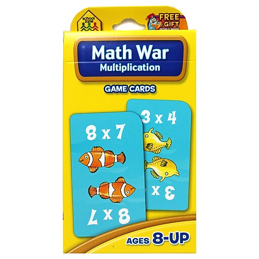 School Zone Publishing Math War: Multiplication Game Cards, Grades 2 ...