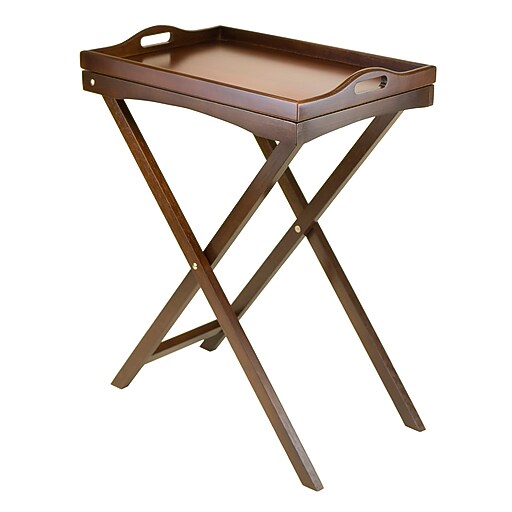 Winsome Folding Butler Tray Table, Antique Walnut (94422) | Staples