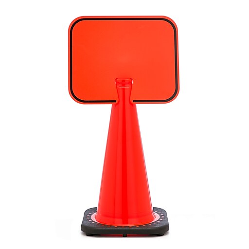 Mutual Industries "BLANK" Traffic Cone Sign, 11" x 13" | Staples
