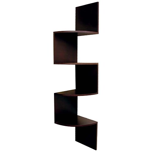 Nexxt Provo FN81462-4INT Dark Walnut Corner Mounted Accent Shelf | Staples