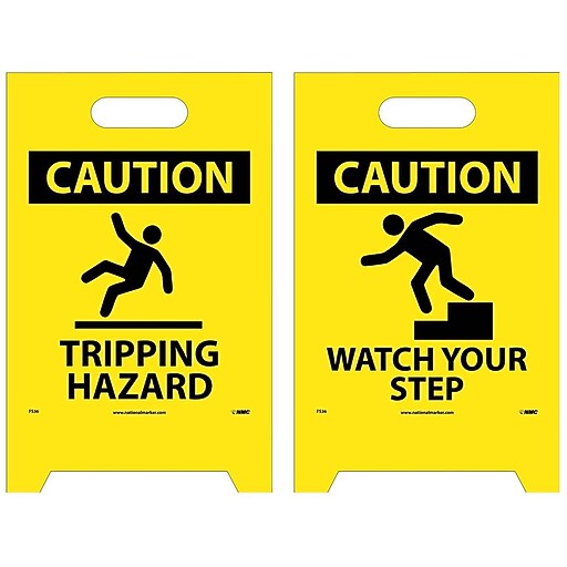 Floor Sign, Dbl Side, Caution Tripping Hazard Caution Watch Your Step ...