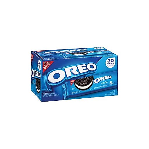 Nabisco Oreo Chocolate Sandwich Cookies, 2 oz., 30 Packs/Box (220-00421 ...