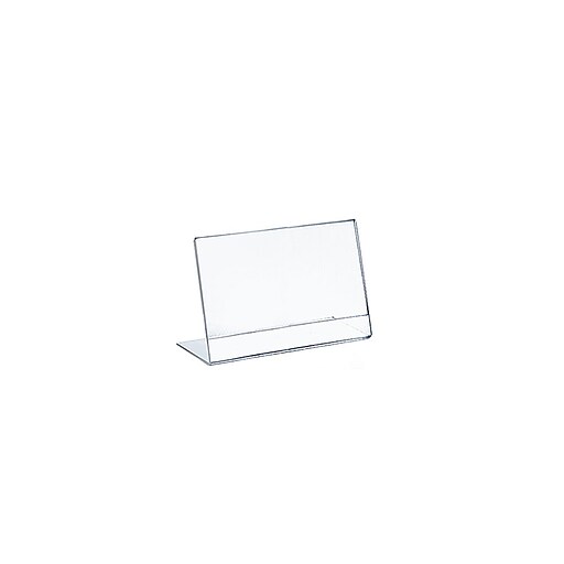 Azar Displays Horizontal Slanted L-Shape Acrylic Sign Holder 10/Pack ...