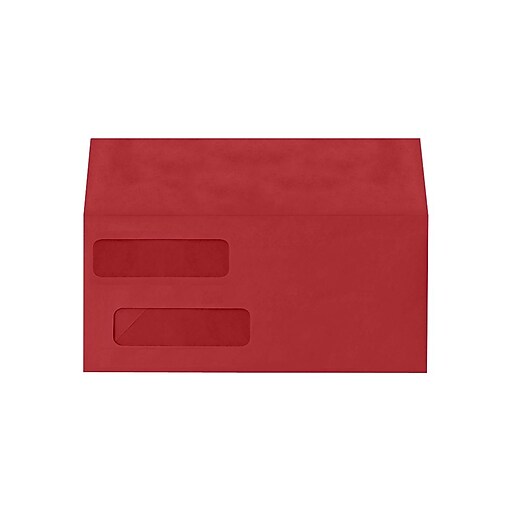 Lux Double Window Invoice Envelopes, Ruby Red, 4-1/8 x 9-1/8", 50/Pack ...