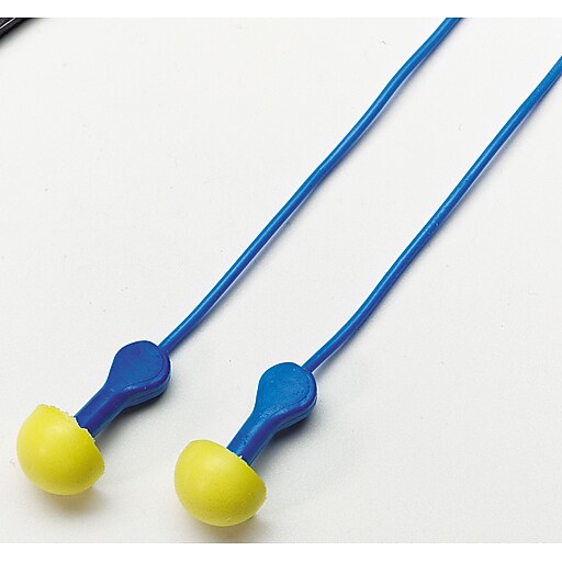 3M E-A-R Express Corded Pod Plug, NRR 25 dB, Yellow/Blue, 100/Box ...