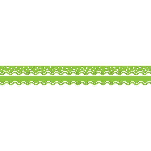 Barker Creek Happy Lime Green Double-Sided Scalloped Edge Border, 39 ...