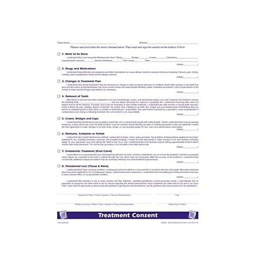 Medical Arts Press® Dental Treatment Consent Form; 1-Sided | Staples