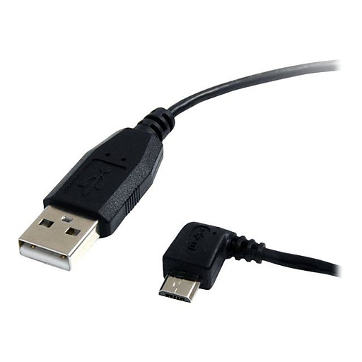 StarTech 6' Left Angle USB A To USB Micro B USB Cable, Black at Staples StarTech 6' Left Angle USB A To USB Micro B USB Cable, Black at Staples