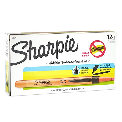 Sharpie® Accent® Retractable Highlighter Chisel Tip Orange 12 Pk