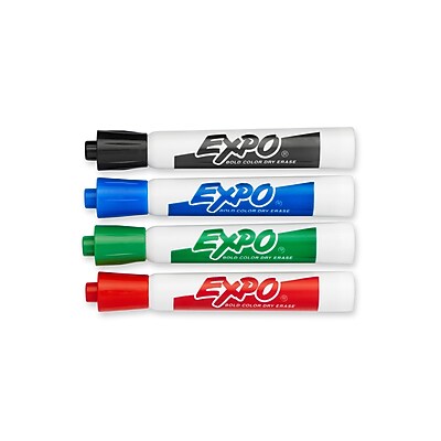 Expo® Chisel Tip Dry-Erase Markers, Assorted, 4/pk (83074) | Staples®