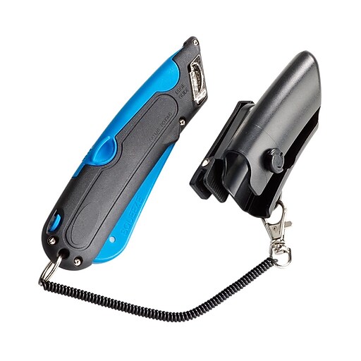 Garvey Retractable Safety Cutter, Black/Blue (CUT-40478) | Staples