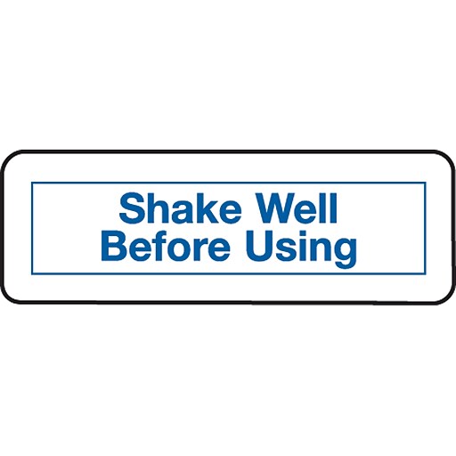 Medication Instruction Labels; Shake Well Before Using, White, 1/2x1-1/ ...