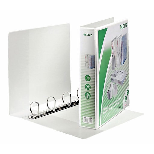 Leitz 1 1/2" 4-Ring View Binder, D-Ring, White (4286) | Staples