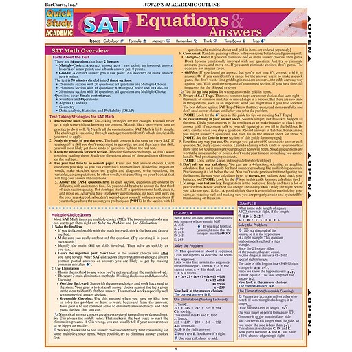 BarCharts, Inc. QuickStudy® SAT Reference Set (9781423230328) | Staples