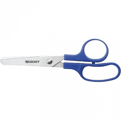 Westcott 5" Stainless Steel Kid's Scissors, Blunt Tip, Blue, 10/Bundle ...