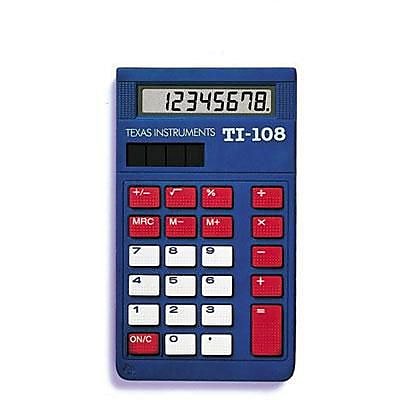 Texas Instruments TI-108 Elementary Calculator, Blue/Red/White | Staples®