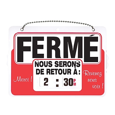 HeadLine Sign – Enseigne à double face 3826 Ouvert/Fermé, français ...