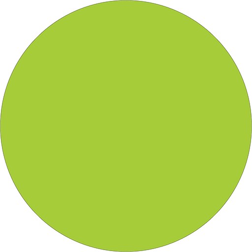 Tape Logic Inventory Circle Labels, 3/4", Fluorescent Green, 500/Roll ...