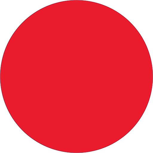 Tape Logic Inventory Circle Labels, 3/4", Fluorescent Red, 500/Roll ...