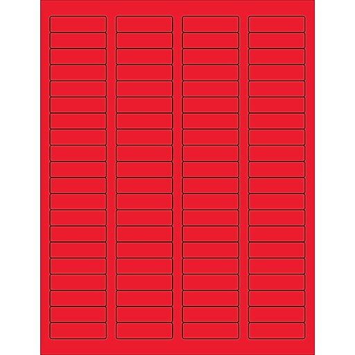 Tape Logic® Rectangle Laser Labels, 1 3/4" x 1/2", Fluorescent Red ...