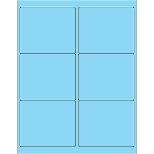 Tape Logic® Rectangle Laser Labels, 4" x 3 1/3", Pastel Blue, 600/Case ...