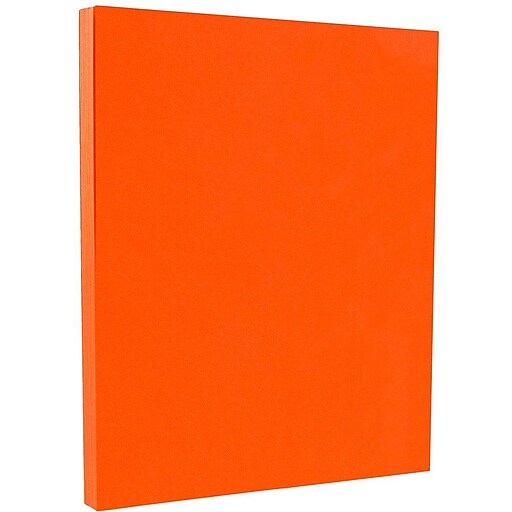JAM Paper Smooth Colored 8.5" x 11" Color Copy Paper, 32 lbs. Orange ...