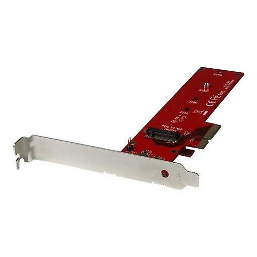 StarTech x4 PCI Express to M.2 PCIe SSD Adapter, Red (PEX4M2E1) | Staples