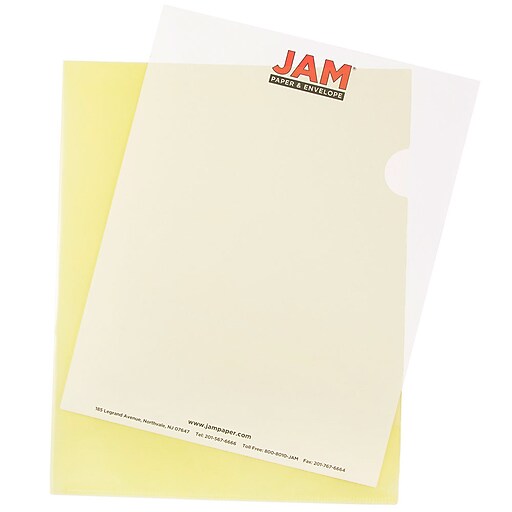 JAM Paper Plastic Sleeves, 9" x 12", Yellow, 12/Pack (2226316991) | Staples