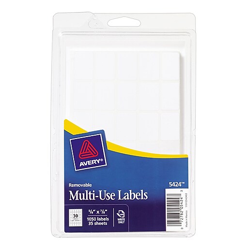 Avery Removable Labels, 5/8" x 7/8", White, 30 Labels/Sheet, 35 Sheets ...