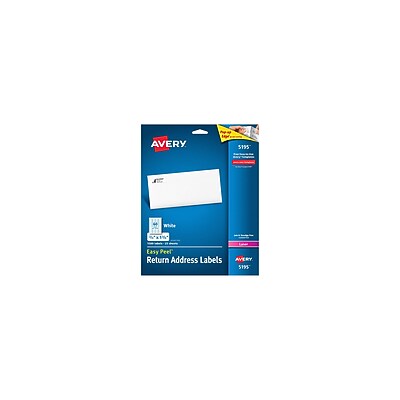 Avery® 5195 White Laser Return Address Labels with Easy Peel®, 2/3" x 1 ...