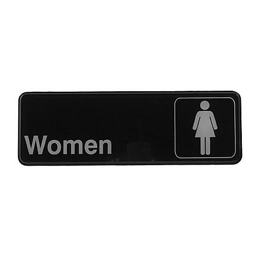 Winco 3" x 9" Women's Restroom Sign (SGN-312) | Staples